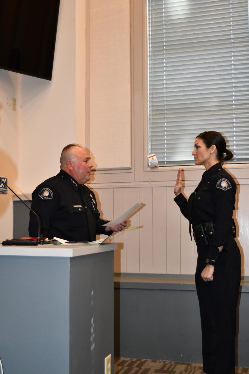 female police officer swearing